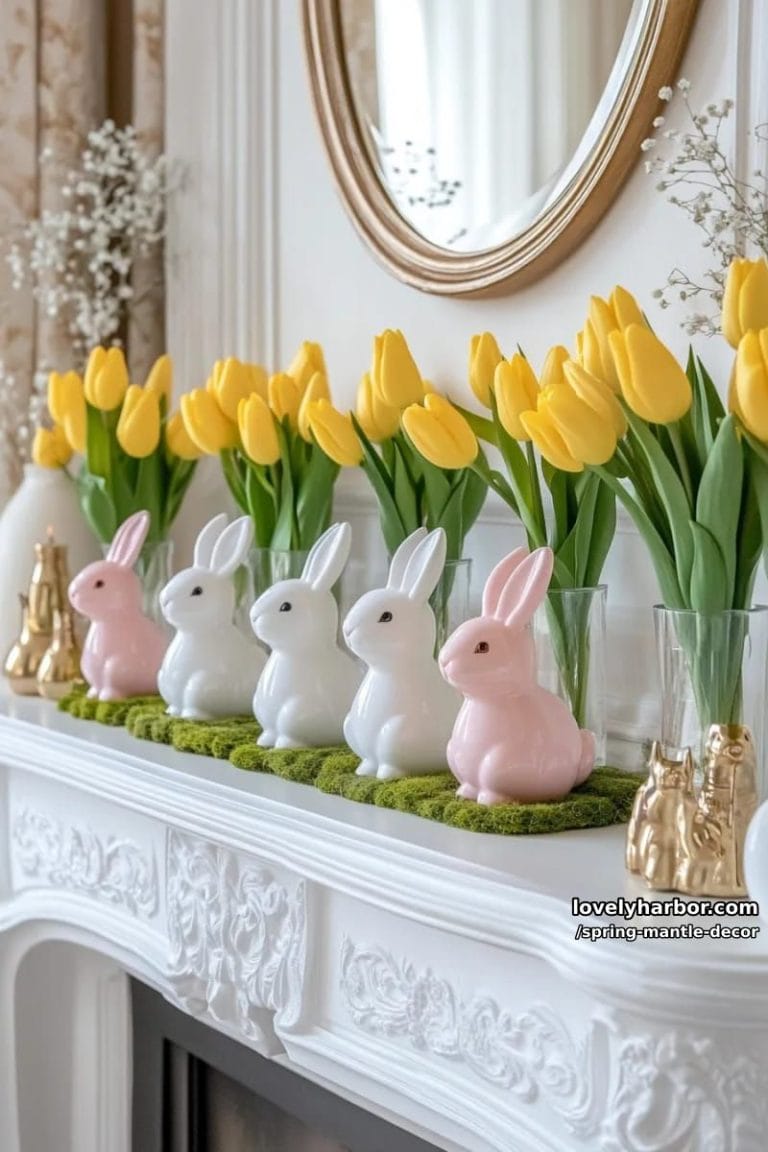 21 Trendy Spring Mantle Decor For A Lively Home - Lovely Harbor