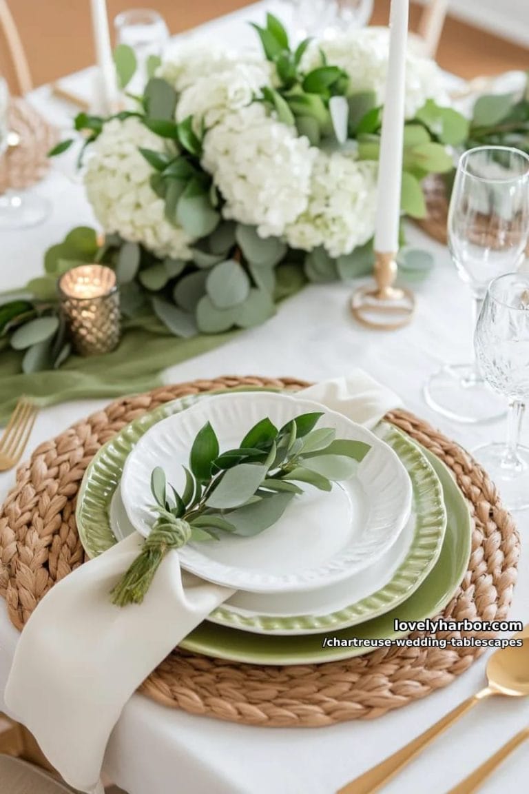 15 Chartreuse Tablescapes For Contemporary Weddings - Lovely Harbor